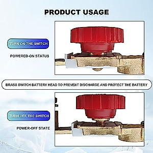 Quick Disconnect Battery Cut Off Switch Top Post Battery Disconnect Switch Pure CoppelPower Off Switch Car Battery Connector (Red)