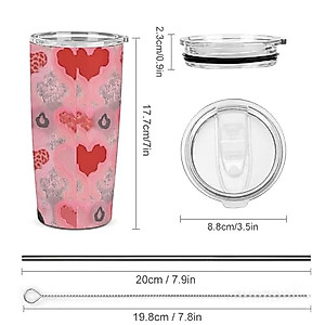 20 Oz Tumbler With Straw Leak Proof Thermos Cup, Poodles Dogs Stainless Steel Insulated Travel Coffee Mug Fit for Car Cup Holder