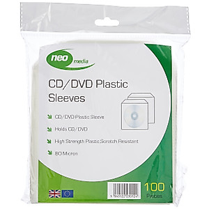 Neo Media CD/DVD Plastic Wallets - 80 Micron - (Pack of 100)