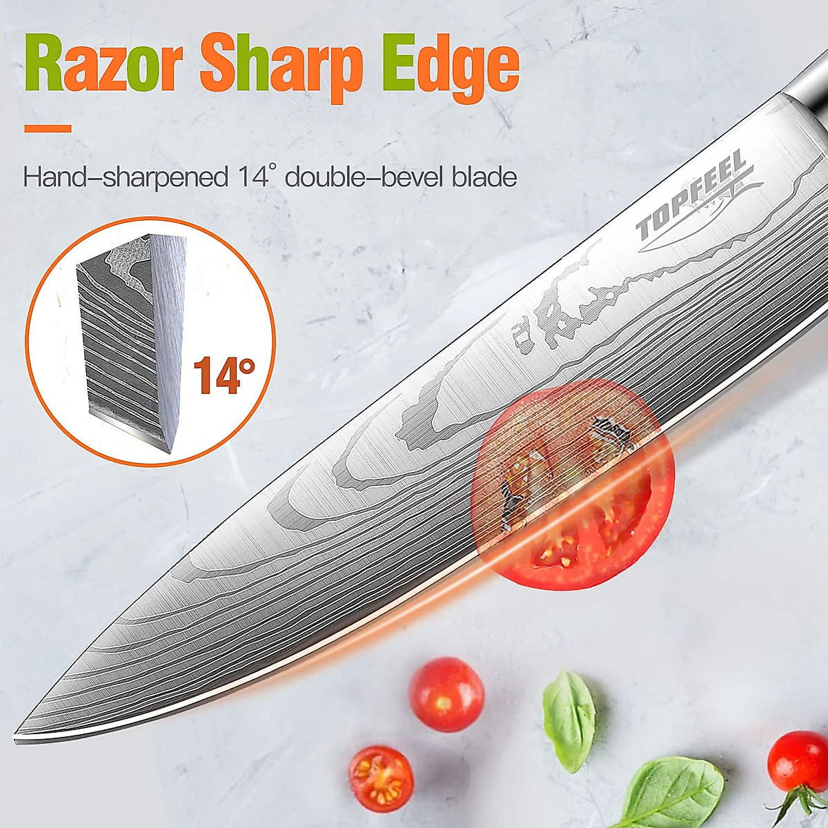 Professional Kitchen Chef Knife Set 7 PCS, 3.5-8 Inch Set Kitchen Knives with Sheath High Carbon Stainless Steel Ultra Sharp Japanese Knives Set for Kitchen with Ergonomic Wood Handle and Gift Box