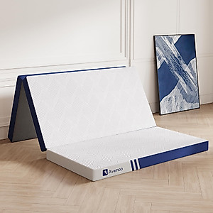 Avenco Folding Mattress Queen, Trifold Mattress 4 Inch Memory Foam for Guest Room/Caravan/Camping/Travel Mattress, Tri Folding Mattress Portable with Removable Cover & Non-Slip Bottom, 80"x60"x4"