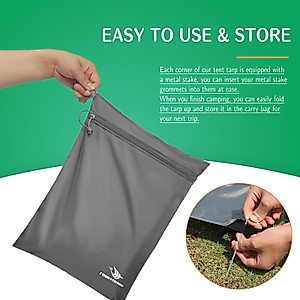 Arctic Lemmings Camping Tarp Waterproof with Carry Bag for Under Tent, Ultralight Tent Footprint for Ground Camping Hiking (82" x 82")