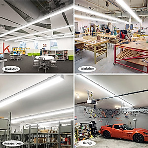 ANTLUX 8FT LED Shop Light 110W LED Linear Strip Lights, 1-10V Dimmable, 12000 Lumens, 5000K, Commercial Grade 8 Foot LED Light Fixtures for Warehouse, Garage, 8’ Fluorescent Tube Replacement, 4 Pack