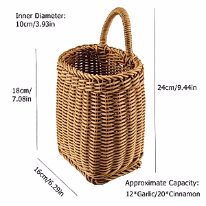 Hanging Woven Storage Basket, Decorative Wall Basket Organizer for Plants, Key, Sunglasses, Wallet on Door, Fern Wall Hanging Basket Planter