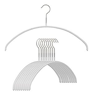 MAWA Euro Series Non-Slip Space Saving Clothes Hanger, Set of 10, White Style 40/P, Pack of 10, 10 Count (14138)