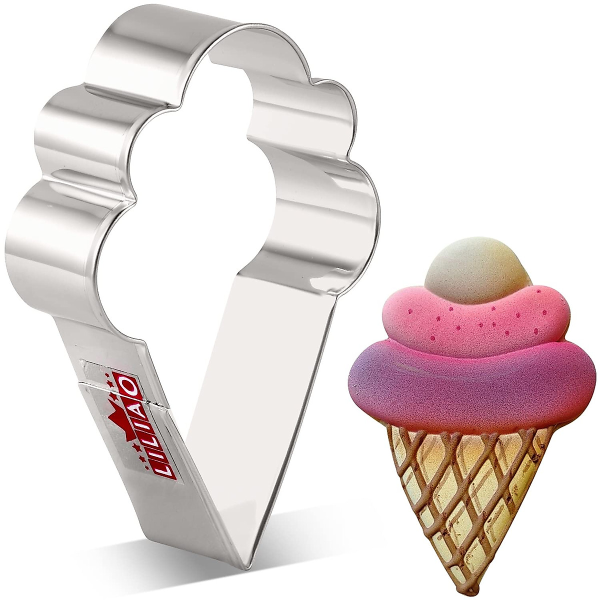 LILIAO Ice Cream Cookie Cutter for Summer - 2.6 x 3.7 inches - Stainless Steel