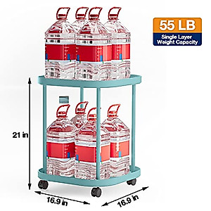 villertech Side Table with Wheels, End Table Living Room Plastic Mobile Sofa Side Table Small Night Stand Bedroom Blue