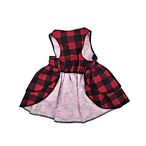 Red Buffalo Plaid Christmas Dog Dress, Holiday Dog Dress, Christmas Dog Clothes, Fits Dogs XS to 5XL (5XL 60-95lbs)