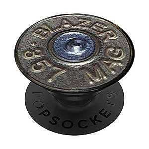 357 Mag Spent Bullet casing Brass-Awesome Gun collector gift PopSockets PopGrip: Swappable Grip for Phones & Tablets