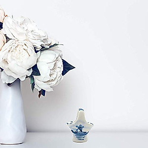 Essence of Europe Gifts E.H.G Miniature Ceramic Delft Blue Basket (1.5")