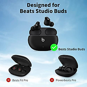 WOFRO Anti-Lost Strap for Beats Studio Buds, Sports Anti-Slip Soft Silicone Lanyard Accessories Compatible with Beats Studio Buds Bluetooth Headphones Neck Rope Cord (Black)