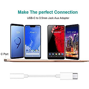2 Pack USB-C to 3.5mm Headphone Jack Adapter Type C Port Audio Aux Cable Dongle Compatible with iPad Pro/Pixel 6 5XL/Galaxy S23 S22 S21 S20 Ultra Z Flip S20+ Note 20 10 S10 S9 Plus/One plus 6T 7 Pro
