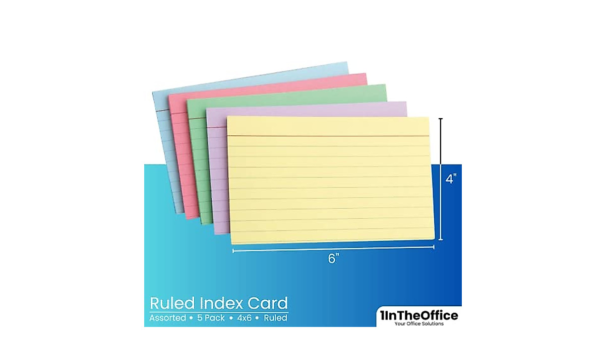 Organize Efficiently with 1InTheOffice 4x6 Index Cards - 200 Pack