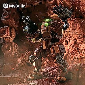 MyBuild Mecha Frame Armed Forces Stryker 5021 - Brown Armor Robot Blocks Toy Building Bricks Collection for Children to Adult Mech Fans