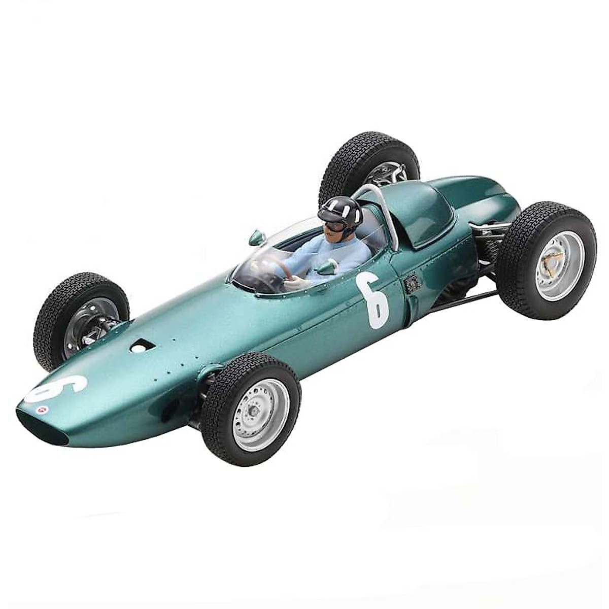 BRM P57#6 Graham Hill Winner F1 Formula One Monaco GP (1963) with Driver Figure and Acrylic Display Case 1/18 Model Car by Spark 18S545