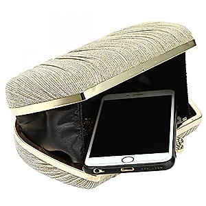 Evening Clutch Bag, Elegant Clutch Purses for Women Wedding Cocktail Party Handbag Clutch Wallets (Silver)