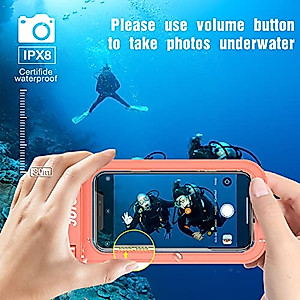 JOTO Waterproof Phone Pouch IPX8 Universal Waterproof Case Dry Bag Phone Protector for iPhone 14 13 12 11 Pro Max Plus XS XR X 8 Galaxy S23 S22 S21 S20 Pixel Up to 7" -2 Pack, Blue/Orange
