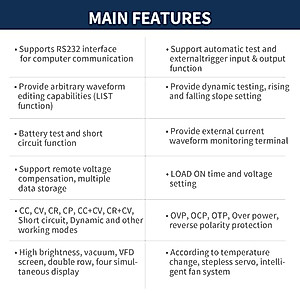 MATRIX Electronic Load Tester PEL8150, 150V 30A 150W Programmable DC Electronic Load, 0.1mV 0.1mA Resolution DC Power Supply Tester for Voltage Current, 0.2% Accuracy Electric Circuit Testing Device