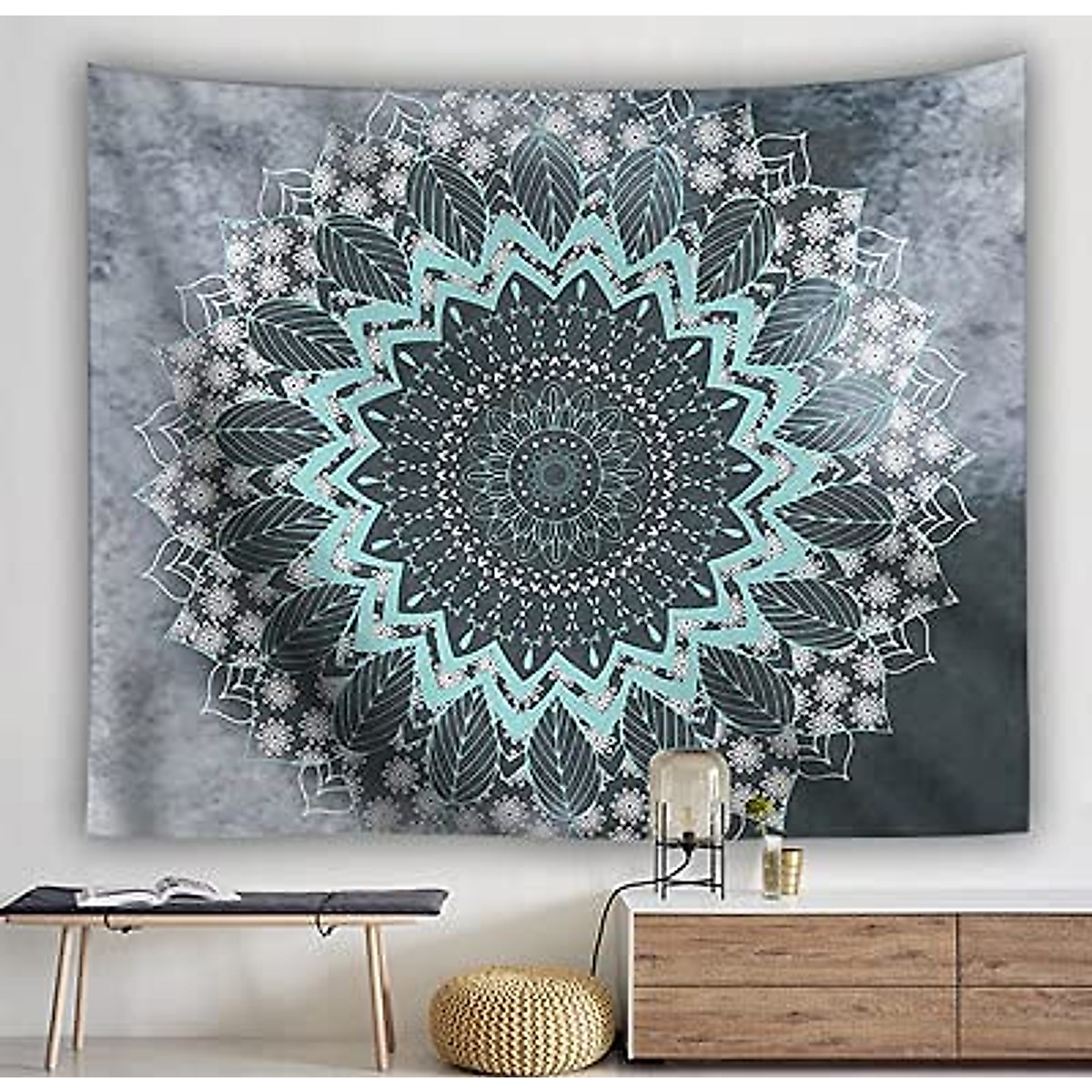 Mandala Tapestry Wall Hanging Tapestry for Bedroom Living Room Dining Room Dormitory Wall Decor Tapestry Bedside TV Background Decoration (51.2x59.1 inches, 130x150 cm)
