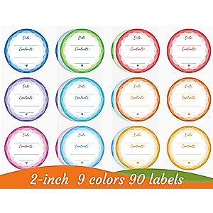 Removable Mason Jar Lid Labels, Canning Labels, Waterproof Write-On Pantry Sticker for Food Container, Glass Bottle, Canned Jam, Preserve, Home & Kitchen Organization, Set of 90 (Garden Flowers)