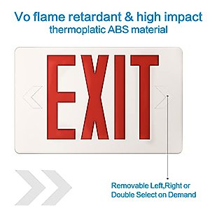 EXITLUX 2 Packs LED Exit Lights with Emergency Lights-Double Face Two LED Adjustable Head Emergency Exit Lights with Battery Backup Dual LED Lamp ABS Fire Resistance UL Listed 120-277VAC.…