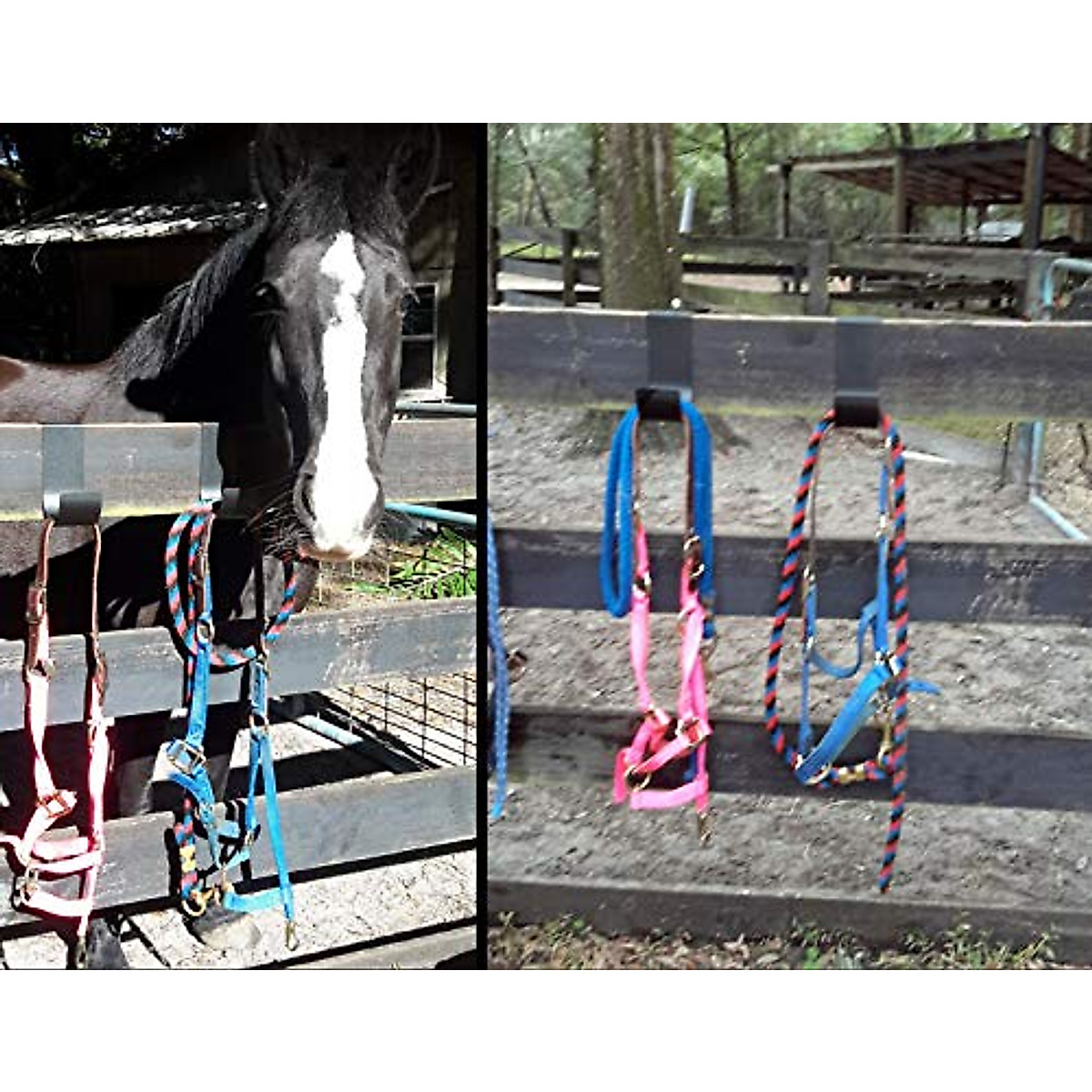 MIDE Products Aluminum Slip-on Fence Hooks, Fits 1-1/4 Inch to 1-5/8 Inch Thick Fences, 10" Long, Black