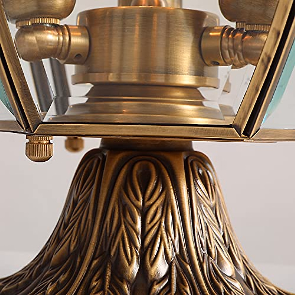 Enlylyog Outdoor Wall Column Head Lamp Door All Copper European Style Lighting Waterproof Home Villa Garden Street Lamp Landscape Garden Lamp Hotel Outdoor Lamp