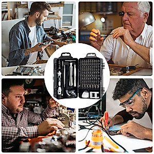 Electric Screw Driver, 115 in 1 Magnetic Repair Tool Kit, Rechargeable Precision Screwdriver Set, Anti Slip Durable Designed Screwdriver and Box, Battery Powered Screwdriver for Pc Cellphone Computer