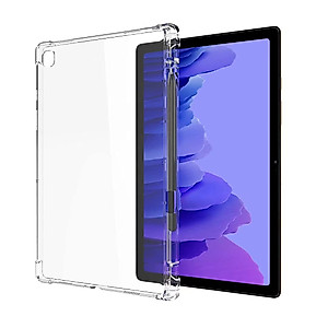 Arlgseln Clear TPU Protective Case for Galaxy Tab S6 Lite 10.4 inch 2020/2022/2024 SM-P610/P615/P613/P619/P620/625/P627 with Side S Pen Holder,Slim Transparent Shockproof Cover+Pencil Holder (SM-P610)