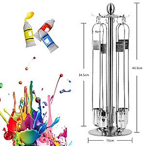 GELTTULU Zahn Cup Immersion Viscosity Cup,#1 to #5 Dip Type 44ml Stainless Steel Viscometer Flow Cup with Storage Rack for Paint, Ink, Dye, Lacquers, Food, Syrup,Oil(5 pcs）