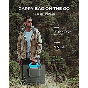 BLUETTI PV68, 68 Watt Solar Panel for Power Station EB3A/EB55/EB70S, Portable Solar Panel w/Adjustable Kickstands, Foldable Solar Charger for RV, Camping, Blackout