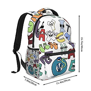 Alphabet Lore Backpacks for Boys Girls Teens Book Bag Travel Hiking Camping Work Bags