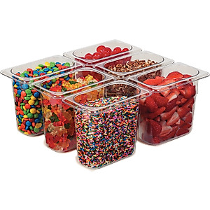 Carlisle FoodService Products Plastic Food Pan 1/9 Size 4 Inches Deep Clear