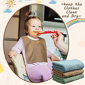 6 Pcs Pullover Baby Bibs Cotton Terry Toddler Bibs Absorbent Infant Bibs for Feeding and Drooling Towel Slip on Bib (Fresh Color)
