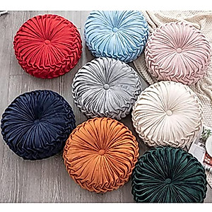 Vivianbuy Round Throw Pillow for Couch Decorative 3D Pumpkin Velvet Round Floor Pillow Cushion for Home Bed and Car Decor(Gold)