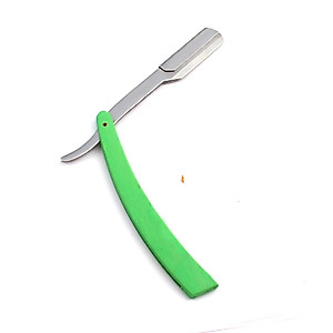 DDP MANUAL FOLDING SHAVING KNIFE BEARD CUTTER SHAVER STRAIGHT EDGE 'DOUBLE BARBER RAZOR GREEN UP TO 22 BLADES (SET OF 11 BLADES)