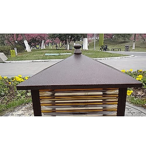 JSBDPHW European Style LED Pillar Lamp Outdoor Courtyard Garden Column Light Waterproof IP65 Aluminum Square Post Light Villa Fence Gate Decoration Landscape Light