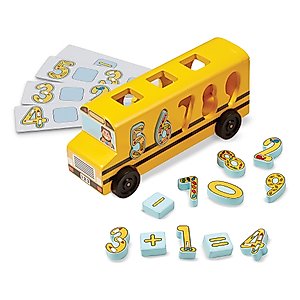 Melissa & Doug Number Matching Math Bus - Educational Toy With 10 Numbers, 3 Math Symbols, and 5 Double-Sided Cards