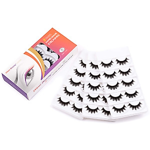 Wleec Beauty False Eyelashes, Dramatic Strip Lashes Pack Handmade Thick Fake Eyelashes Black (F36, 15 Pairs/3 Pack)