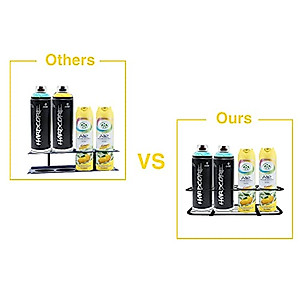 Artsculpture Spray Bottle Rack | Easy Install Wall Mount Hardware Included | Heavy-Duty Powder Coated Steel Can Storage Holder for Garage and Home | Craft Workspace Paint Bottle Organizer, Black