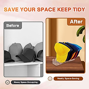 Generic Hat Stand for Baseball Caps, 2Pcs No Install Hat Acrylic Organizers Hat Storage for 14Caps, Hat Racks for Baseball Hat Rack Display and Organizer for Bedroom, Dresser, Closet (2PCS)