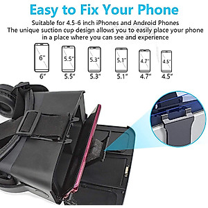 VR Headsets, Virtual Reality Headsets, Vr Headsets Compatible with iPhone & Android Phone(4.7"-6.53"),New Goggles Comfortable Adjustable with Case -Gift for Kids and Adults