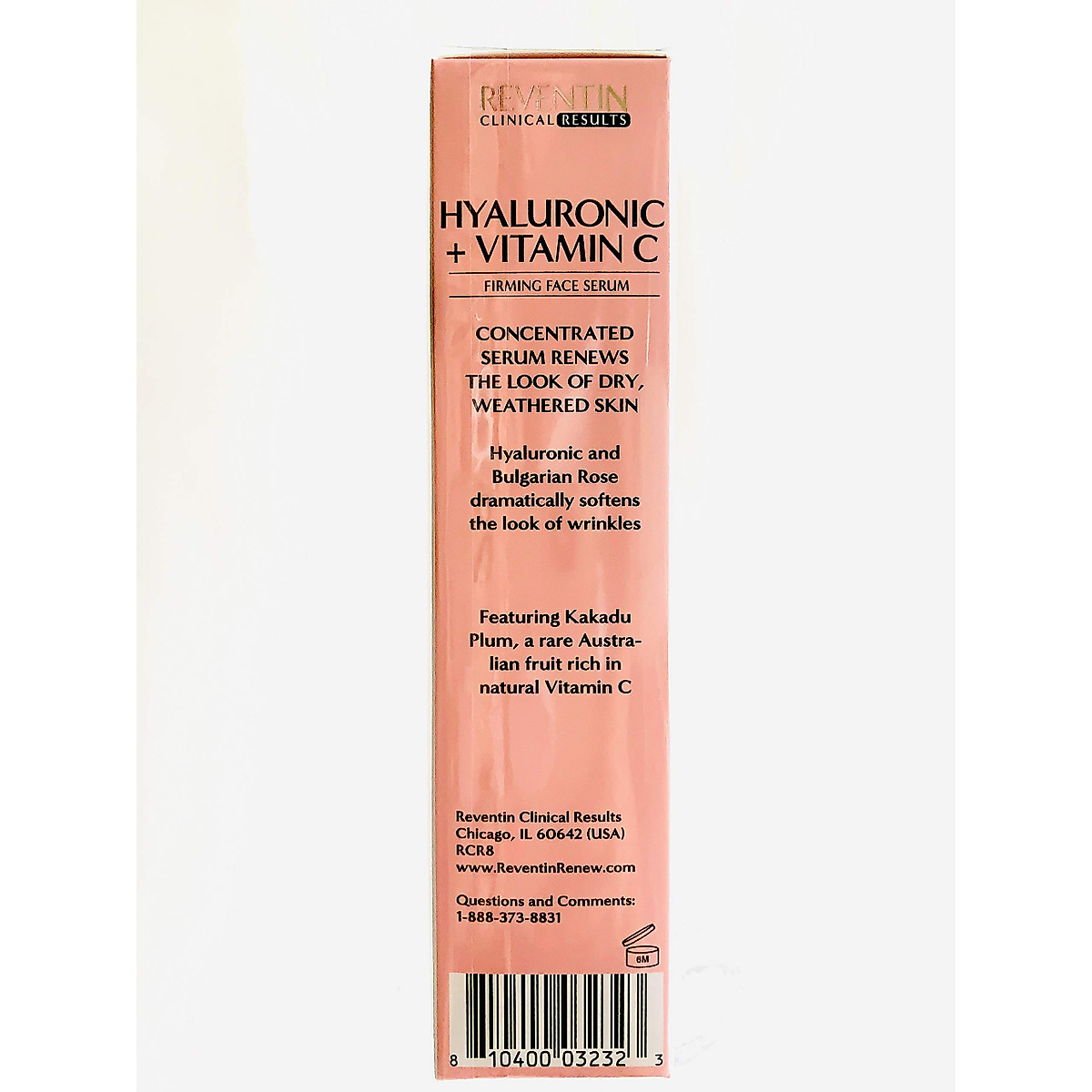 Reventin Clinical Results Hyaluronic+Vitamin C 88% Moisture