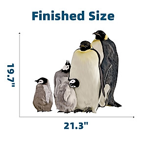 RoyoLam Penguin Family Wall Decal Nursery Animal Wall Sticker Removable Peel and Stick Waterproof Wall Art Decor Stickers for Kids Baby Classroom Living Room Playing Room Bedroom