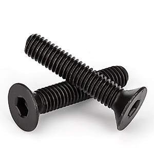 M4-0.7 x 8mm Flat Head Socket Cap Screws,Alloy Steel Grade 10.9, DIN 7991,Black Oxide, Allen Hex Drive,Hex Socket Drive, Fully Thread 100 Pcs