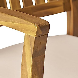 Christopher Knight Home Selma Acacia Rocking Chair with Cushion, Teak Finish