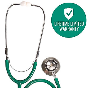 MABIS Spectrum Dual Head Lightweight Stethoscope, Hunter Green
