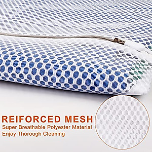 HAOBAOBEI Mesh Laundry Bags for Delicates, 16"x20" 5 Pack Durable Washing Machine Wash Bag, Travel Laundry Bags Mesh Wash Bags for Laundry, Blouse, Stocking, Bra, lingerie, Garment, Clothes (White, M)