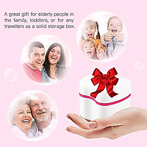 Dental Retainer Case Box Orthodontic Mouthguard Storage Case,Denture Retainer Container Teeth Bath Soaking Cup for Office|Travel|Household (Pink)