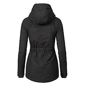 Aniywn Fleece-Lined Rain Jacket for Women Waterproof Windproof Snow Ski Hooded Jacket Winter Outdoor Windbreaker Coat
